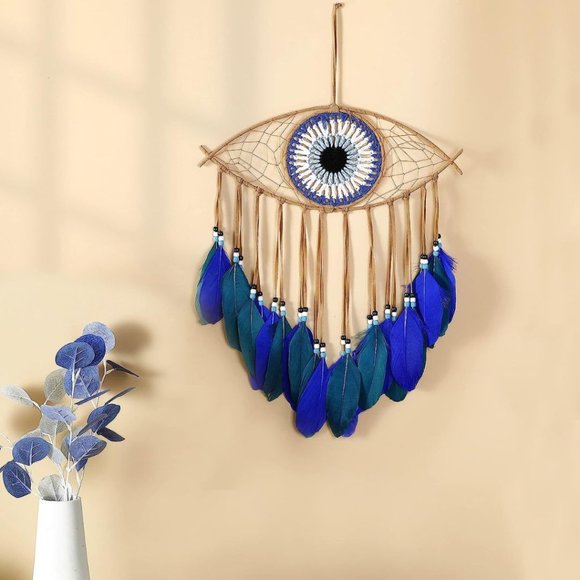 Wall Decor | Evil Eye Dream Catcher For Wall Decor Handmade Blue ...